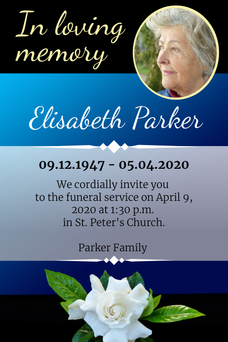 Funeral Card Template | PosterMyWall