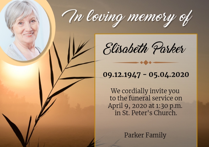 funeral card Template | PosterMyWall