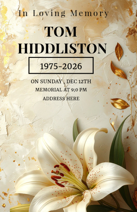 Plantilla de funeral card elegant white lily flower background ...