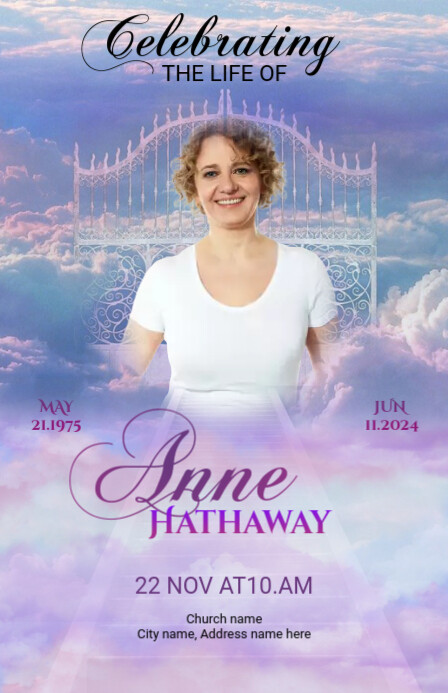 Copy of Funeral card Program Template heaven sky(1) | PosterMyWall