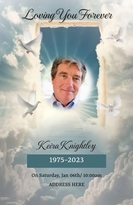 Funeral card Program Template heaven sky(1) | PosterMyWall
