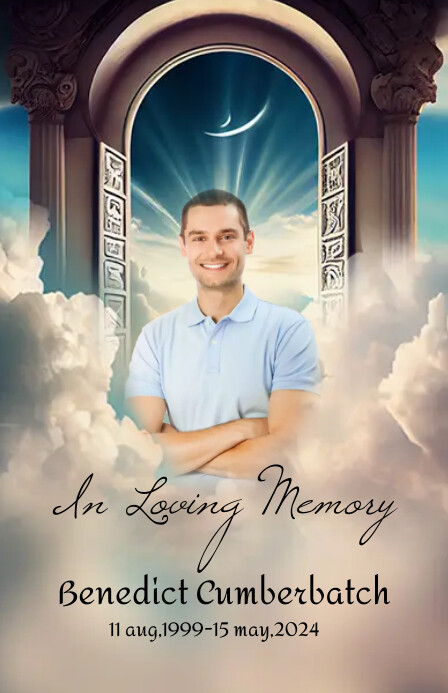Funeral card Program Template heaven sky | PosterMyWall