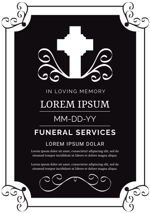 FUNERAL CARD TEMPLATE | PosterMyWall