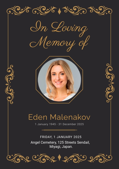 FUNERAL CARD TEMPLATE | PosterMyWall