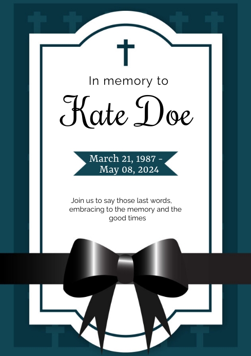 FUNERAL CARD TEMPLATE | PosterMyWall