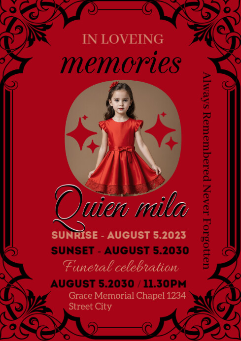 Funeral celebration memories Template | PosterMyWall
