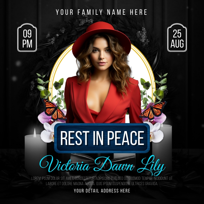 Funeral Day Square Flyer or Poster Template | PosterMyWall