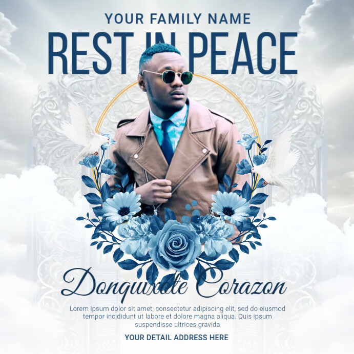 Copy of Funeral Day Square Flyer or Poster Template | PosterMyWall