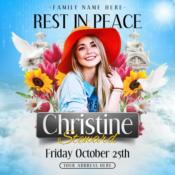 Funeral Day Square Flyer Template | PosterMyWall