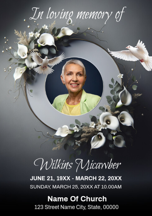 funeral death announcement Template | PosterMyWall