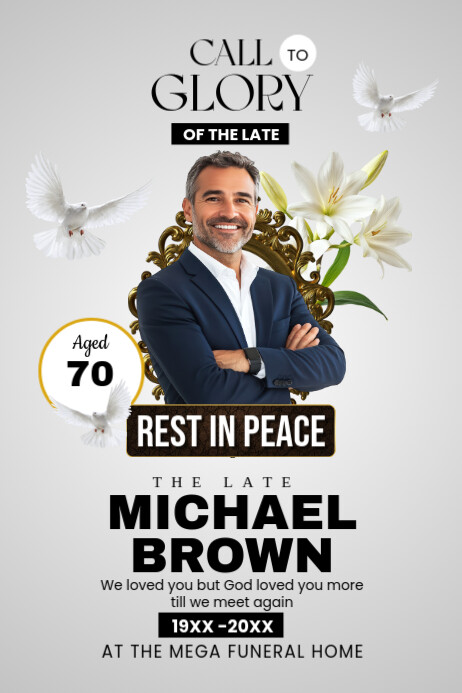 Modèle funeral Death Announcement Flyer | PosterMyWall