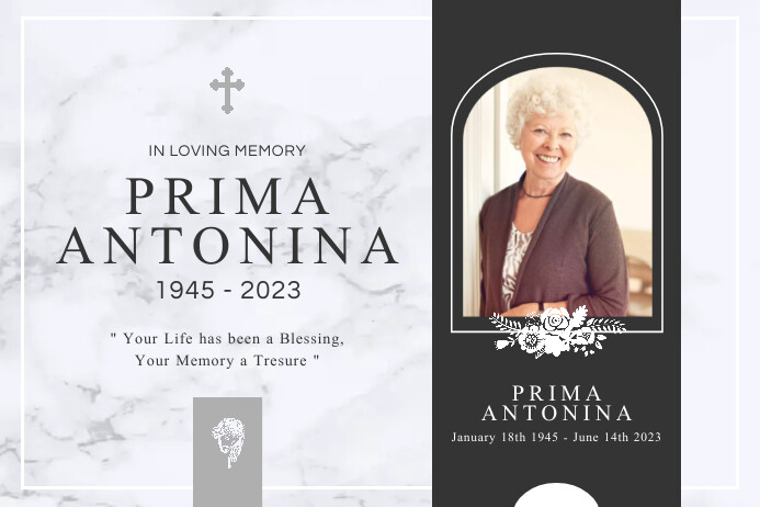 Copy of funeral death announcement poster template | PosterMyWall