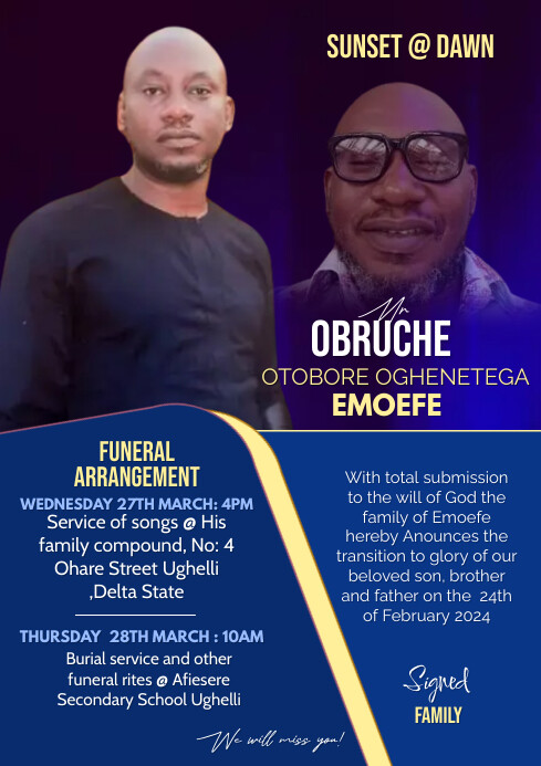 funeral Template | PosterMyWall