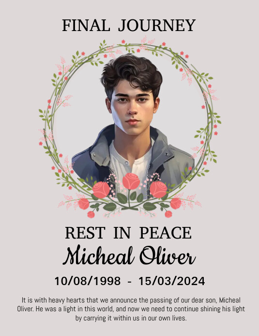 Funeral design template | PosterMyWall