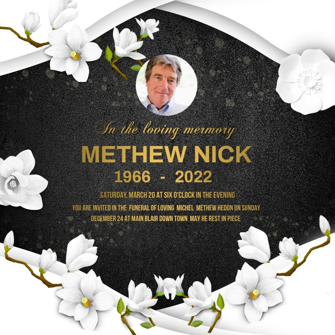 Funeral Template | PosterMyWall