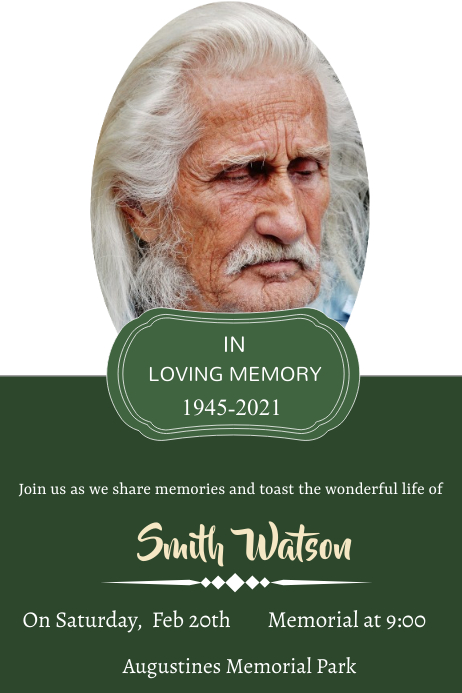 funeral Template | PosterMyWall