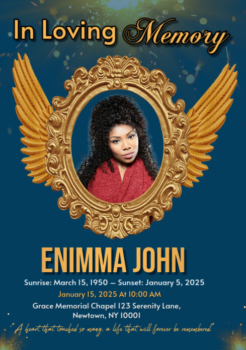 funeral flyer, obituary program, memorial Template | PosterMyWall