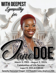 Funeral Flyer death anniversary announcement Template | PosterMyWall