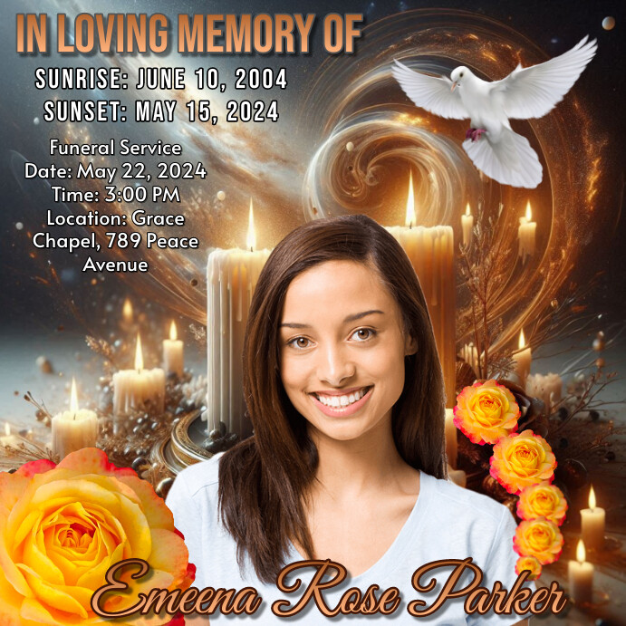 Funeral Flyer death anniversary announcement Templat | PosterMyWall