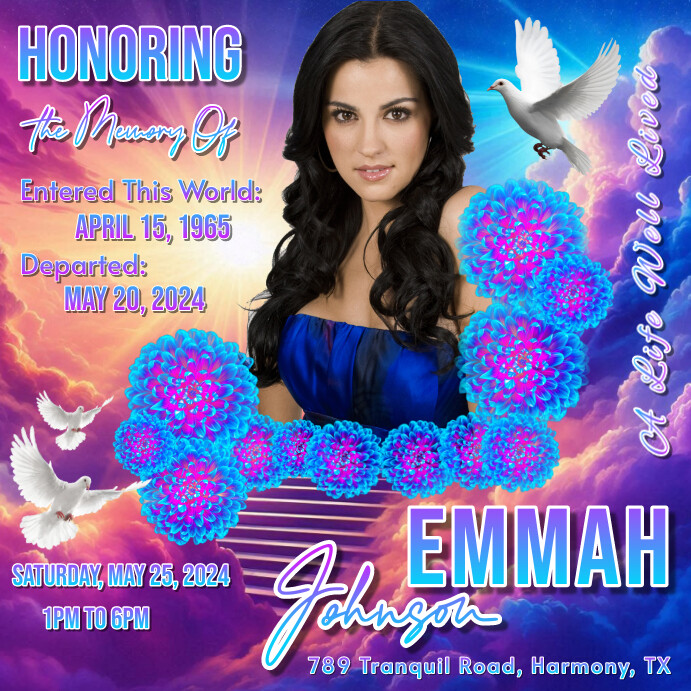 Funeral Flyer death anniversary announcement Template | PosterMyWall