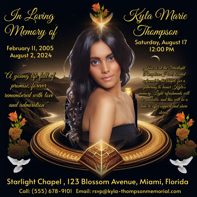 Funeral Flyer death anniversary announcement Template | PosterMyWall