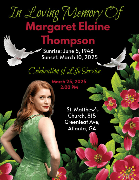 Funeral Flyer Template | PosterMyWall