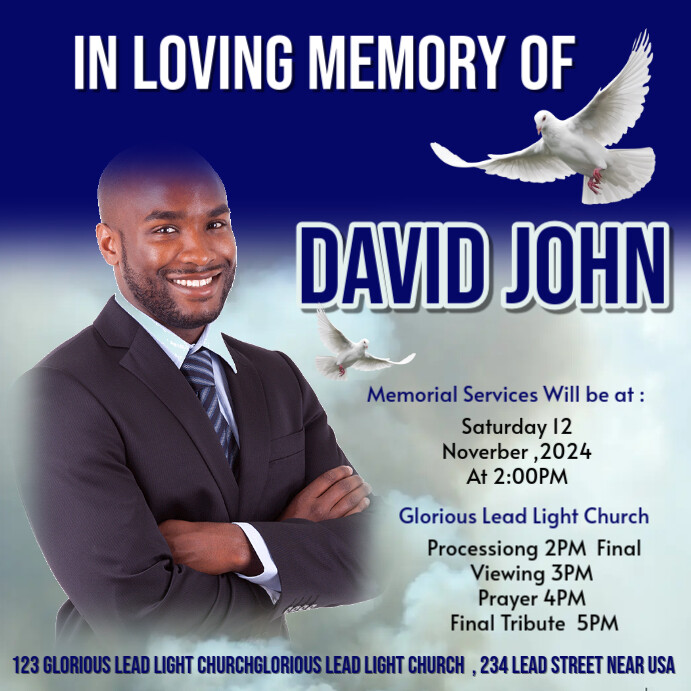 Funeral Flyer Template | PosterMyWall