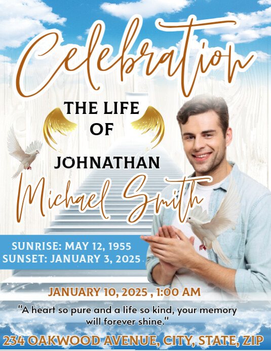 funeral flyer Template | PosterMyWall