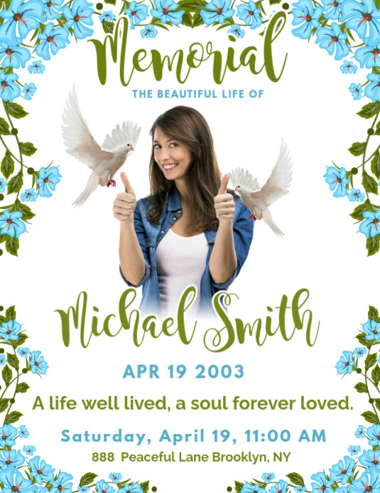 Funeral flyer Template | PosterMyWall