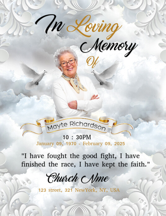 Funeral flyer Template | PosterMyWall