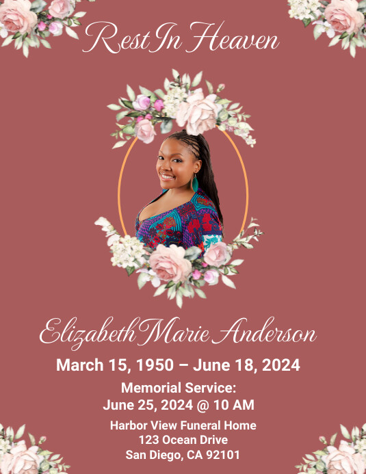 Funeral Flyer Template | PosterMyWall