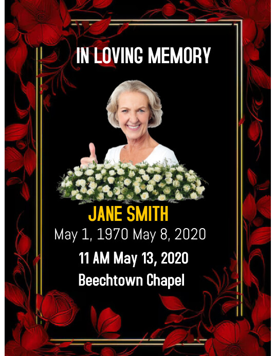 Funeral Flyer Template | PosterMyWall