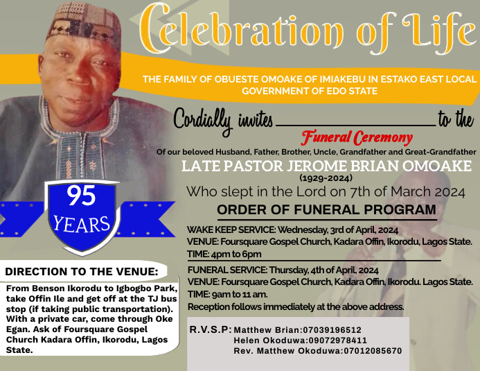 Funeral flyer Template | PosterMyWall