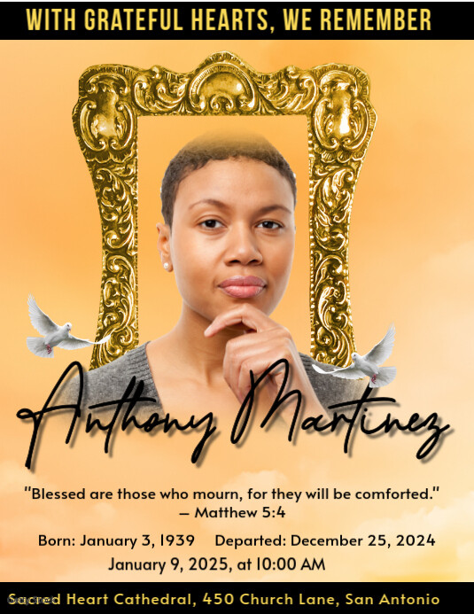 Copy of Funeral Flyer Memorial Flyer, Celebration of Life Flyer ...