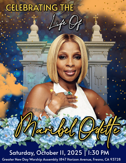 Funeral Flyer Memorial Flyer Blue Bubble Lighted Cloud Roses golden ...