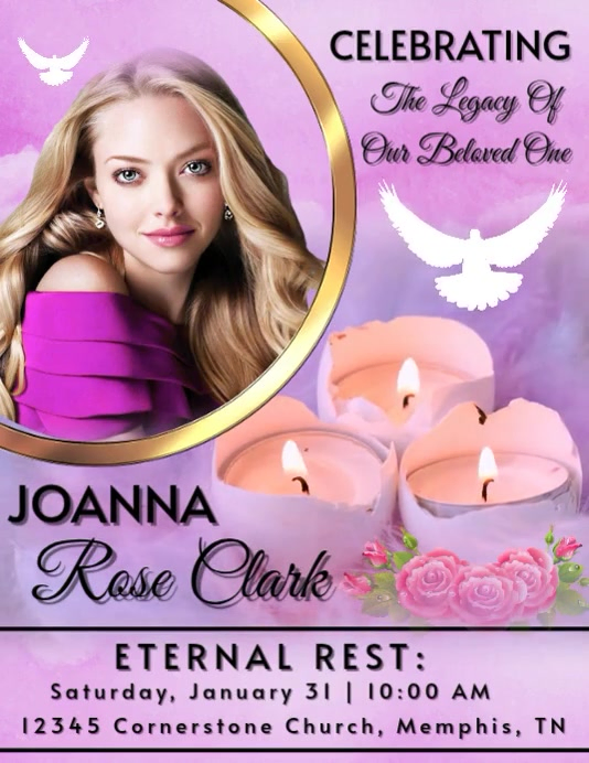Funeral Flyer Memorial Flyer Template | PosterMyWall