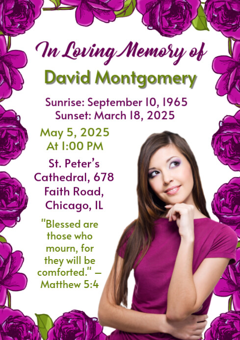Funeral Flyer Memorial Flyer Template | PosterMyWall