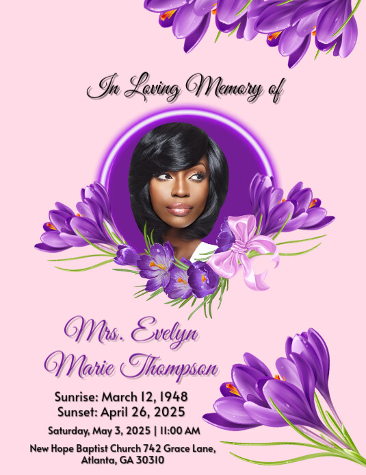 Copy of Funeral Flyer Memorial Flyer | PosterMyWall