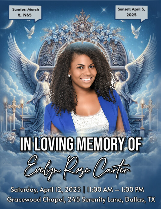 Funeral Flyer Memorial Flyer Template | PosterMyWall