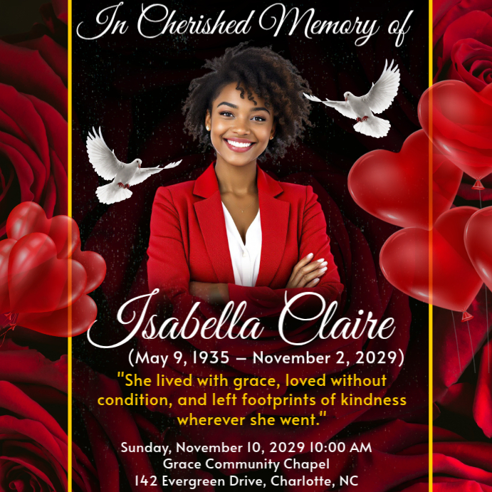 Funeral Flyer Memorial Flyer Template | PosterMyWall