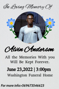 Burial flyer | Burial poster | Funeral flyer | Funeral poster Template ...