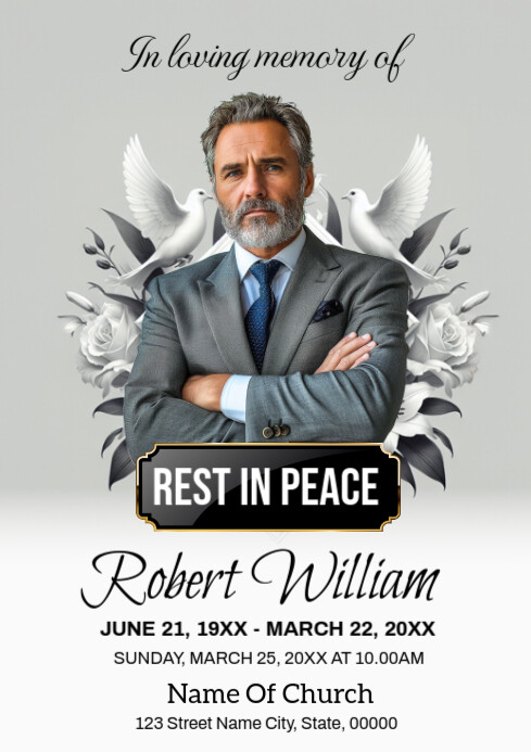 funeral flyer template | PosterMyWall