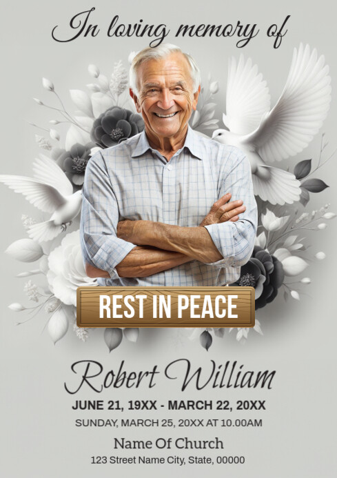 Funeral Flyer Template | PosterMyWall