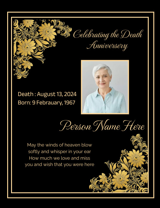 funeral flyers Template | PosterMyWall