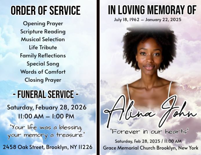 funeral flyers Template | PosterMyWall