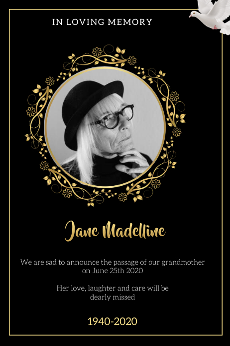 Panfletos Funerários Modelo | PosterMyWall