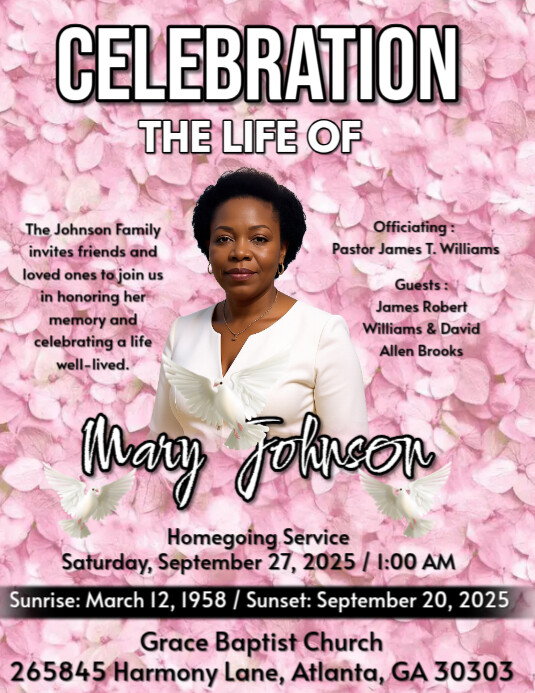 funeral flyers Template | PosterMyWall