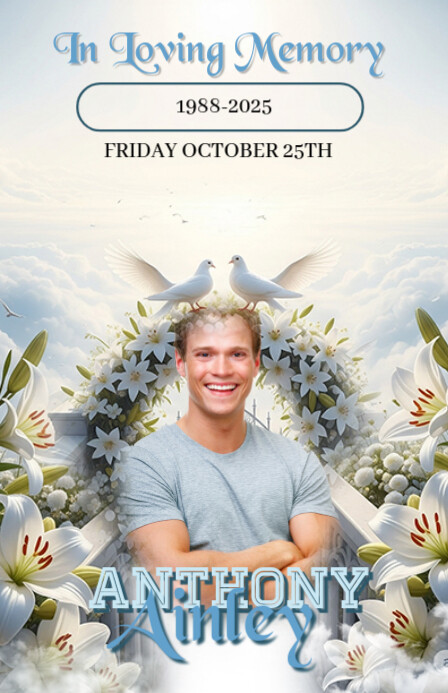 funeral heaven background card template | PosterMyWall