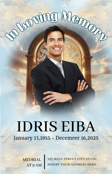 Funeral heaven gate card template | PosterMyWall