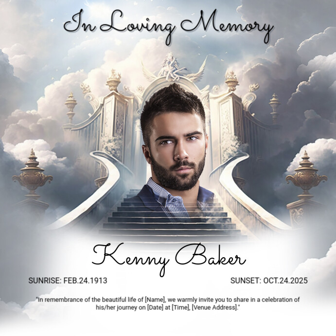 funeral heaven holy ladder background instagram post Template ...